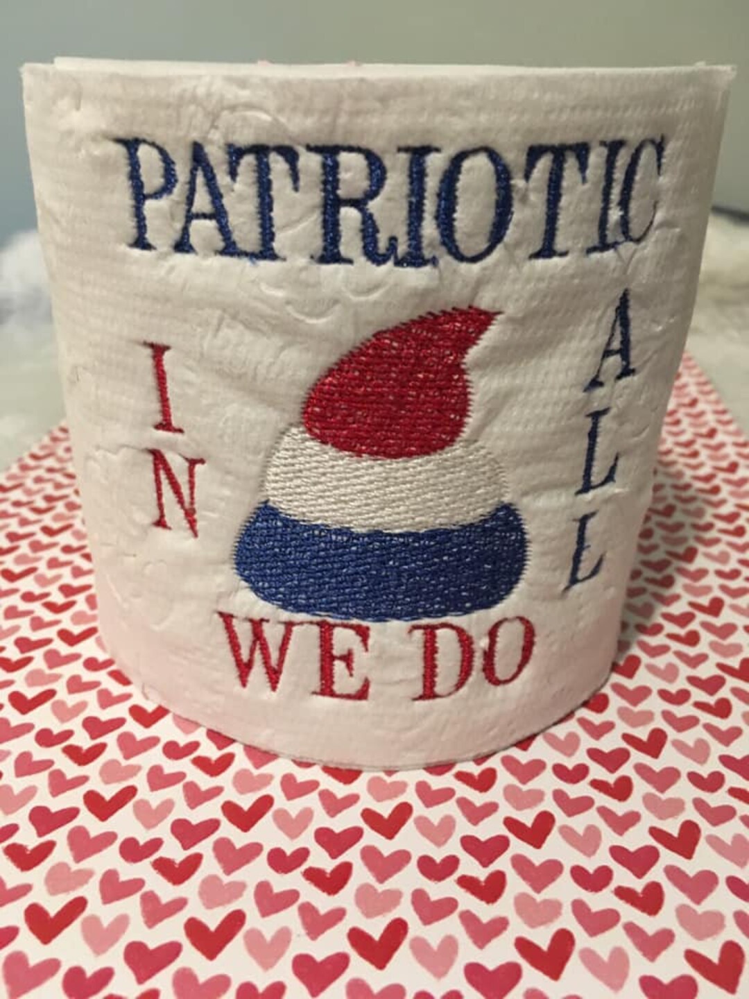 Patriotic in All We Do American Poop Emoji Toilet Paper Embroidery ...