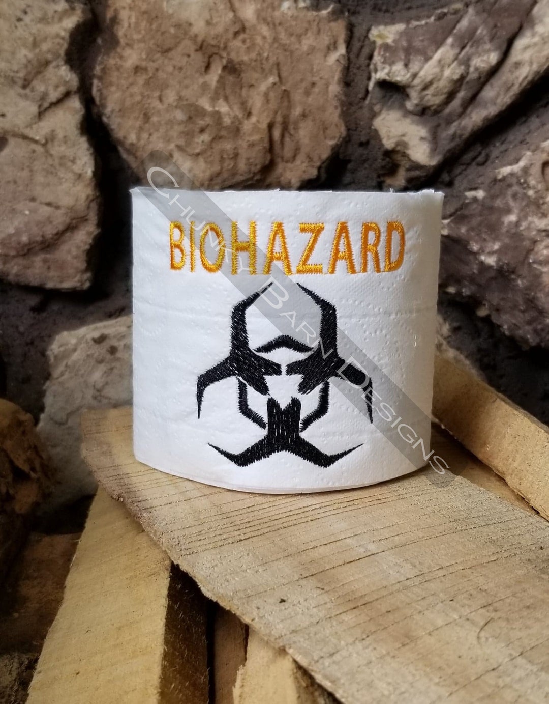 BIOHAZARD Toilet Paper Embroidery Digital Design for 4x4 Hoop Bathroom ...