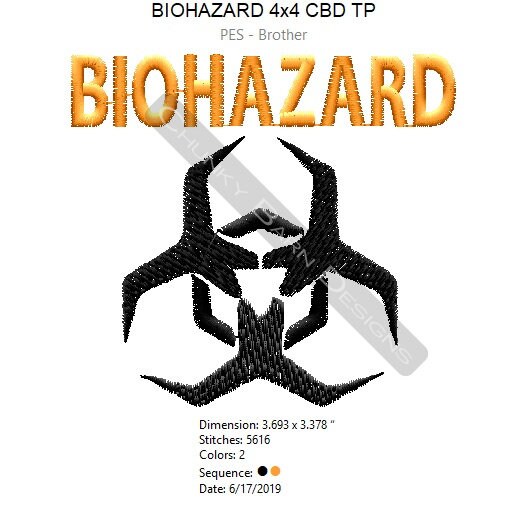 BIOHAZARD Toilet Paper Embroidery Digital Design for 4x4 hoop | Etsy