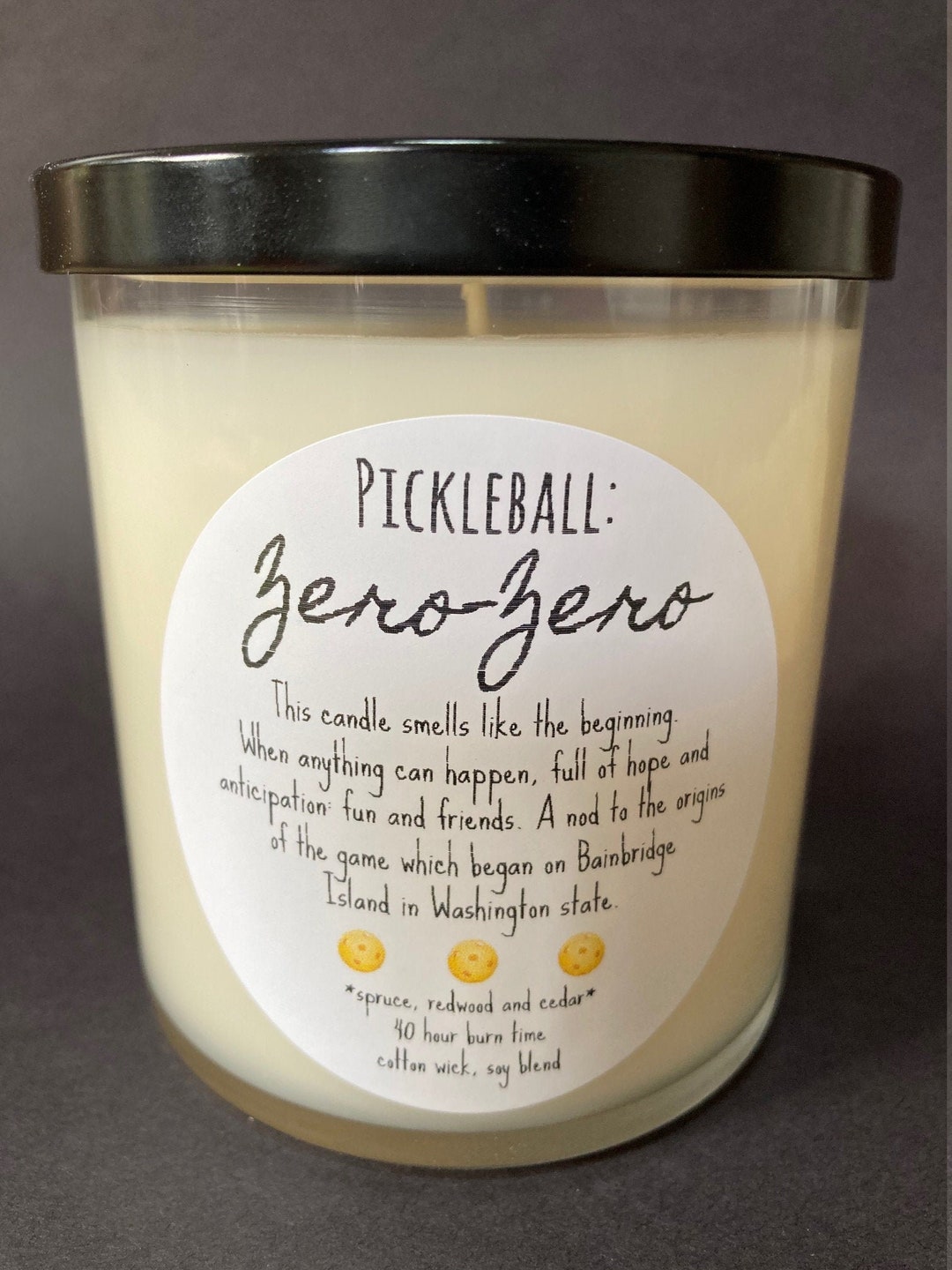 Pickleball: Zero-zero Candle - Etsy