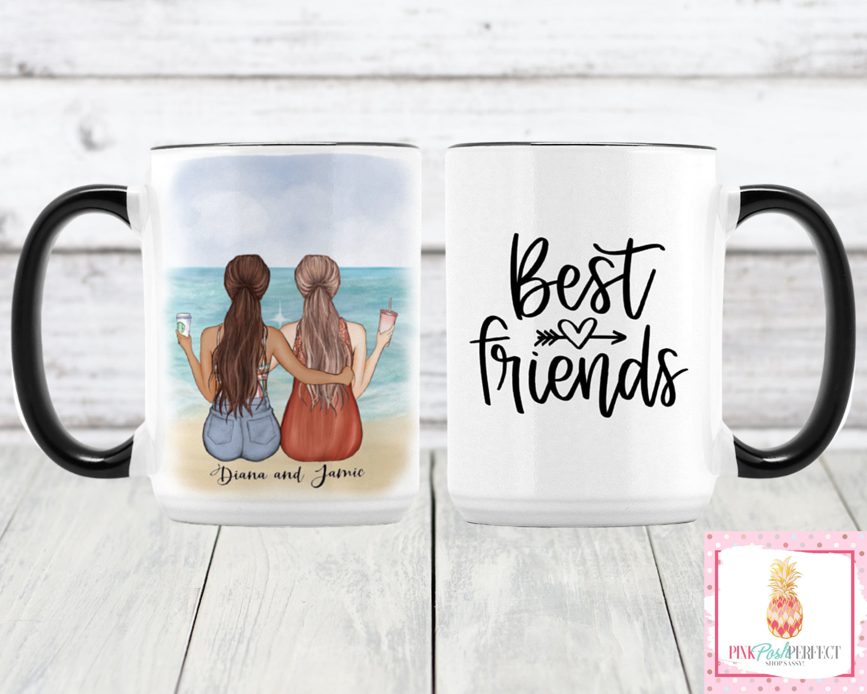 Custom BFF Mugs 2 Friend Mug Personalized Best Friend Mug | Etsy