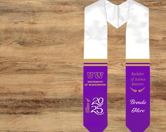 Custom Honor Graduation Stole With Trim, Personalized Grad Honor Sash ...