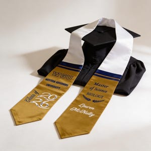 Personalized University Graduation Stole With Degree & Major | Custom ...