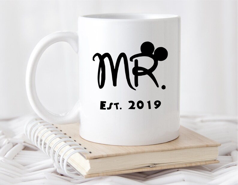 Mr and Mrs Disney Established Mug Set couple wedding mug set | Etsy