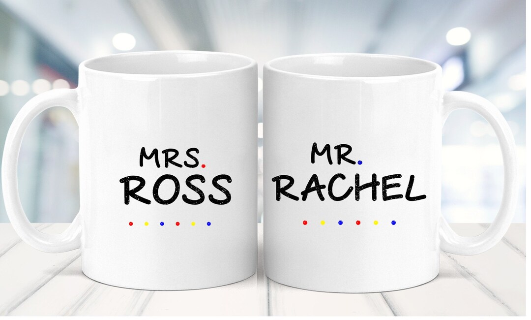 Friends TV Show Couple Mug Set, Mrs Ross & Mr Rachel Funny Mug Set ...