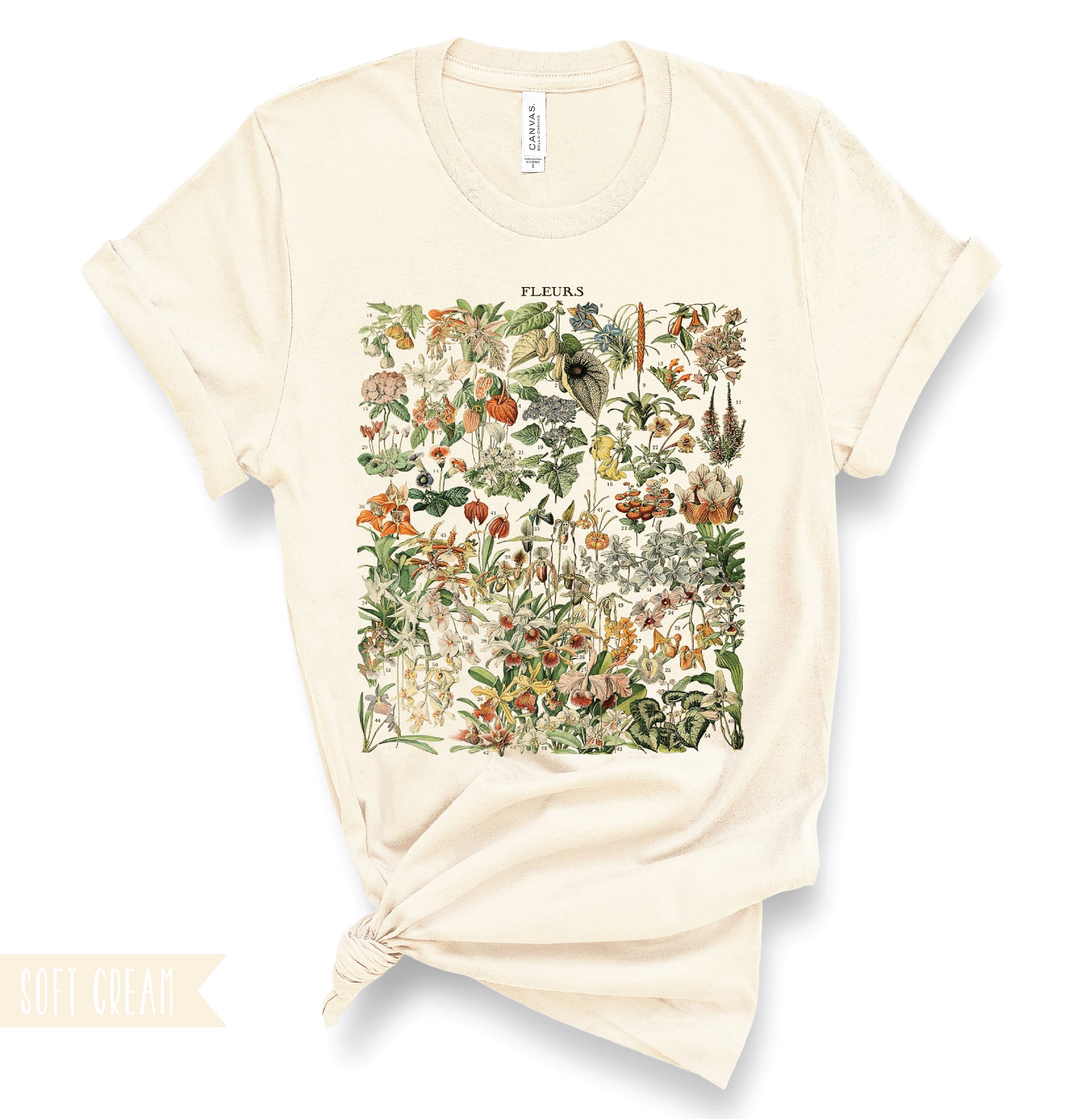 Botanical Shirt, Flower T-shirt, Vintage T-shirt, Vintage Botanical ...
