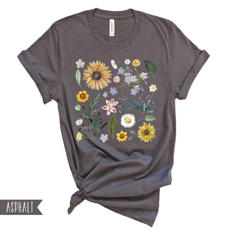 Vintage Inspired Floral Tee Botanical Shirt Flower T-shirt - Etsy