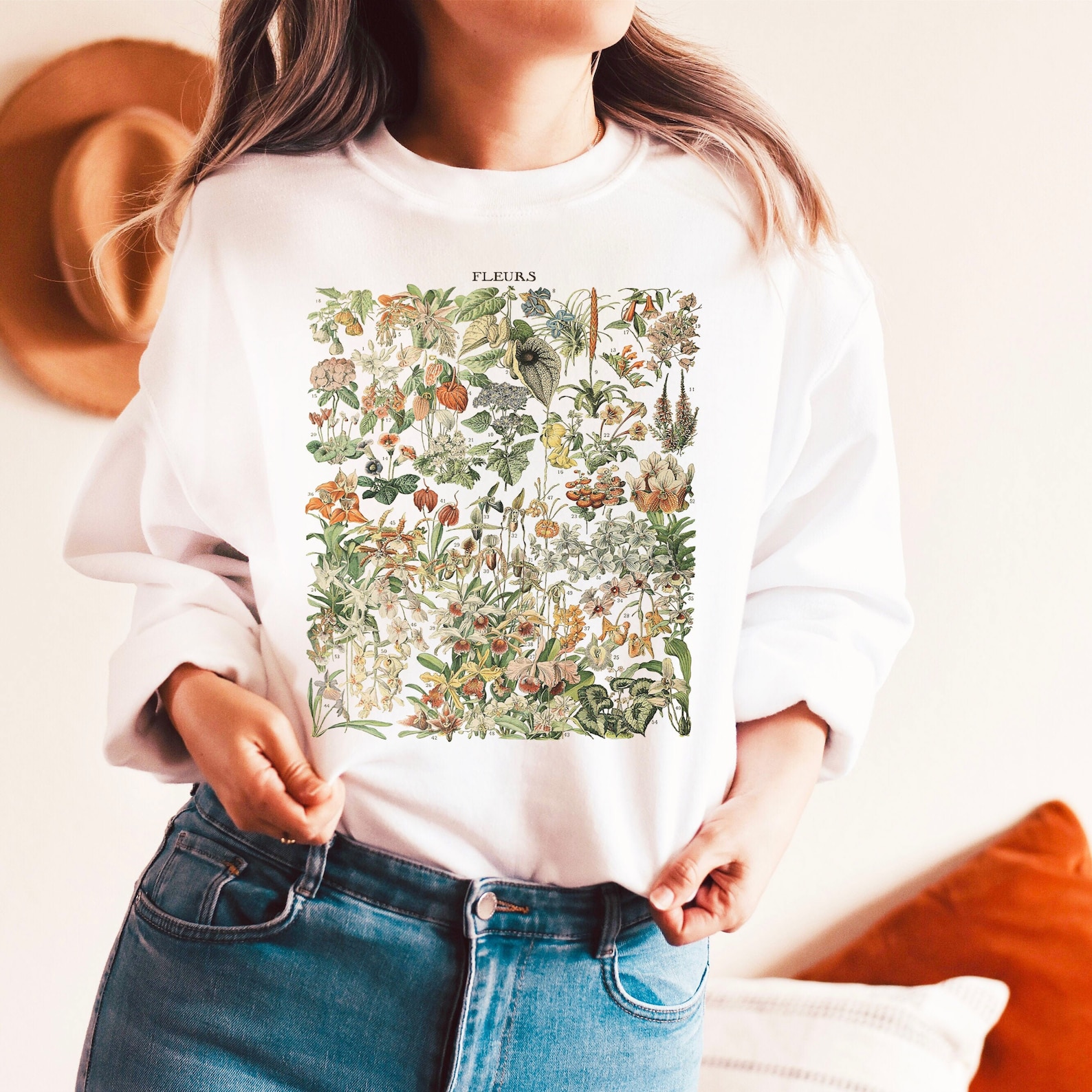 Botanical Sweatshirt, Vintage Florals Shirt, Vintage Botanical ...