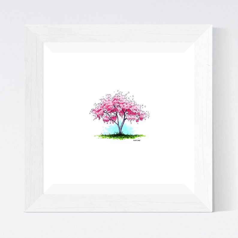Cherry Tree Art Print Botanical Drawing Cherry Tree - Etsy