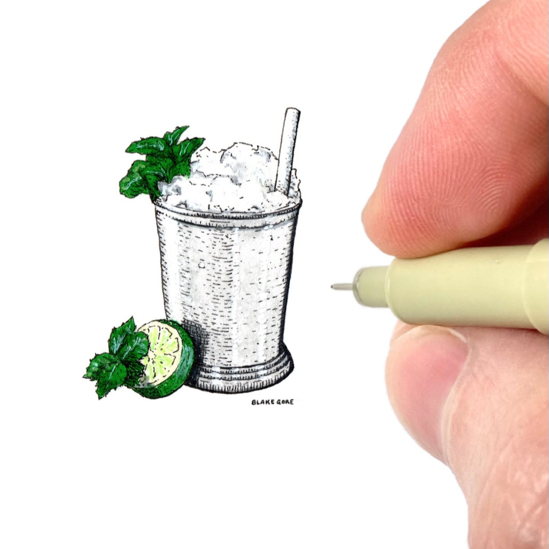 Mint Julep Art Print | Cocktail Artwork | Bar Cart Decor - Etsy
