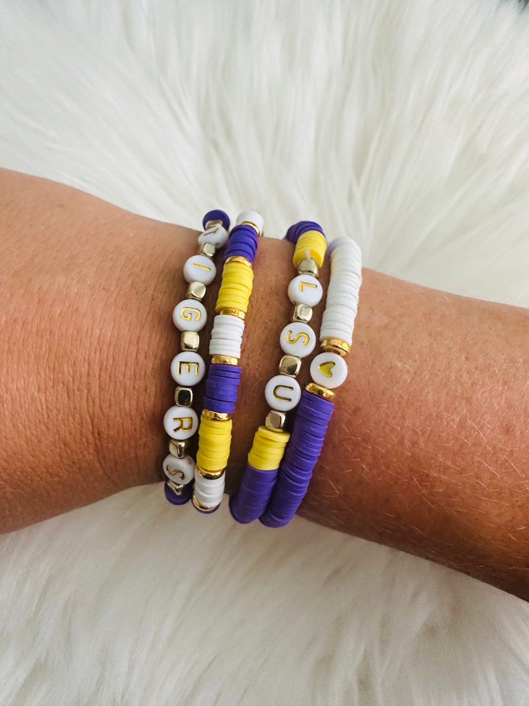 LSU Bracelet Stack - Etsy