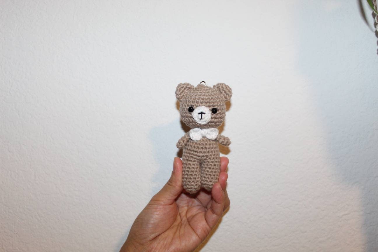 Amigurumi Bear Keyring/handmade Crochet Brown Bear Keychain | Etsy