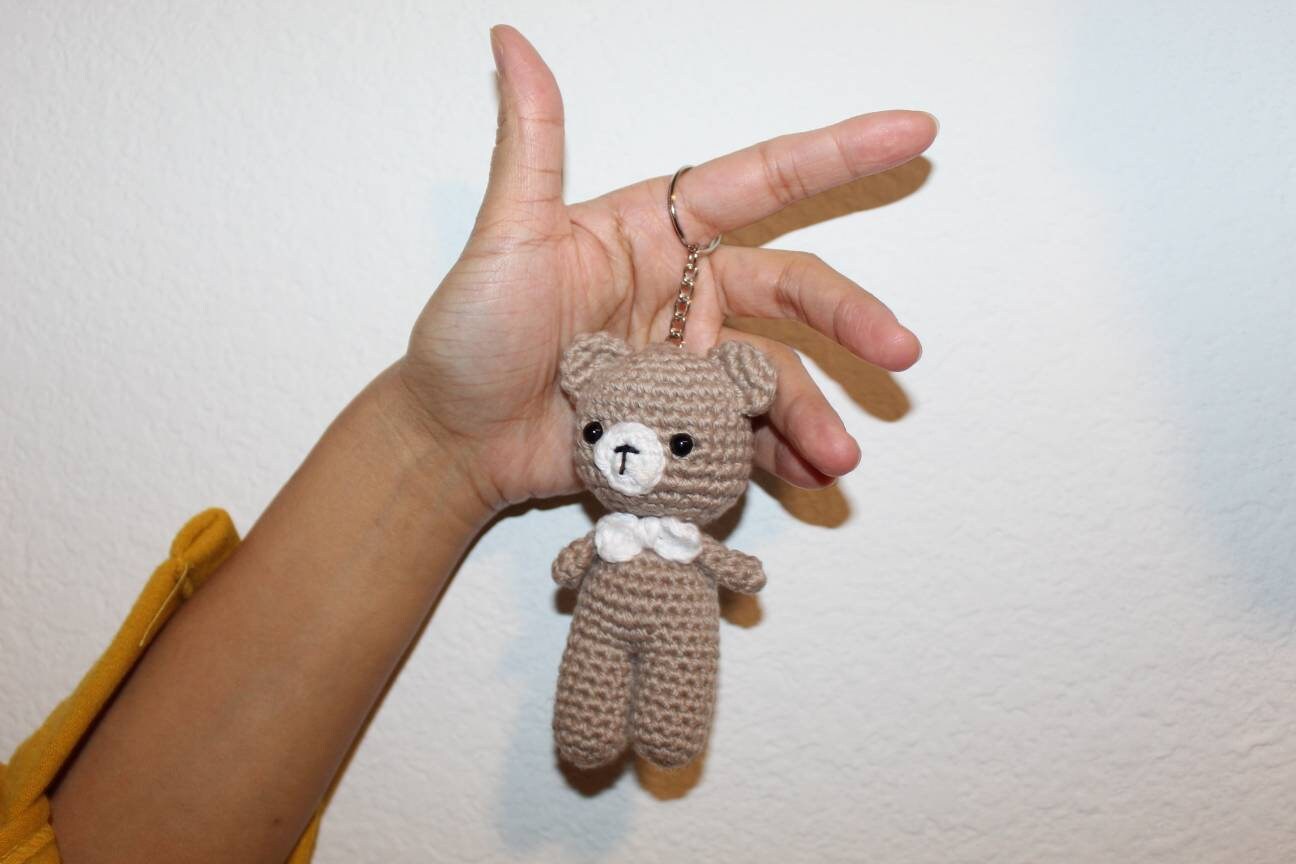 Amigurumi Bear Keyring/handmade Crochet Brown Bear Keychain | Etsy