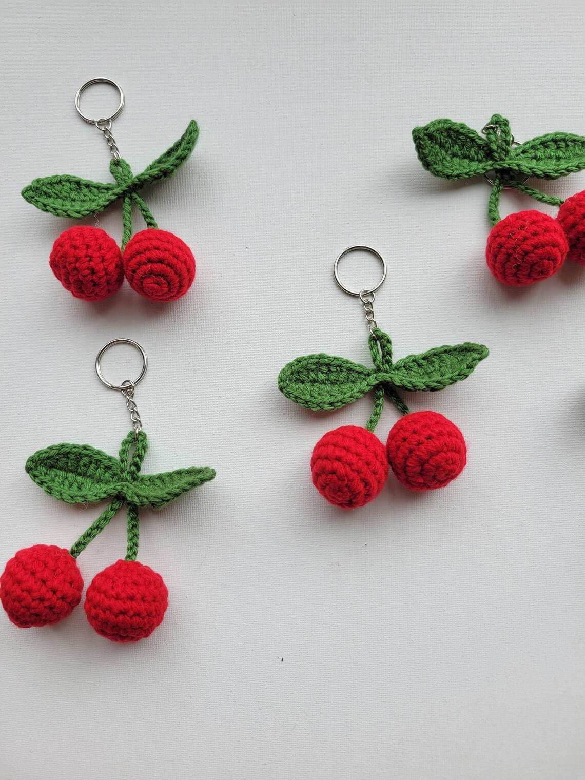 Crochet Cherry Keychain/cherry Keyring/cherry - Etsy