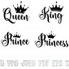 King Queen Prince Princess Crown SVG Royal Family SVG Crown SVG Instant ...
