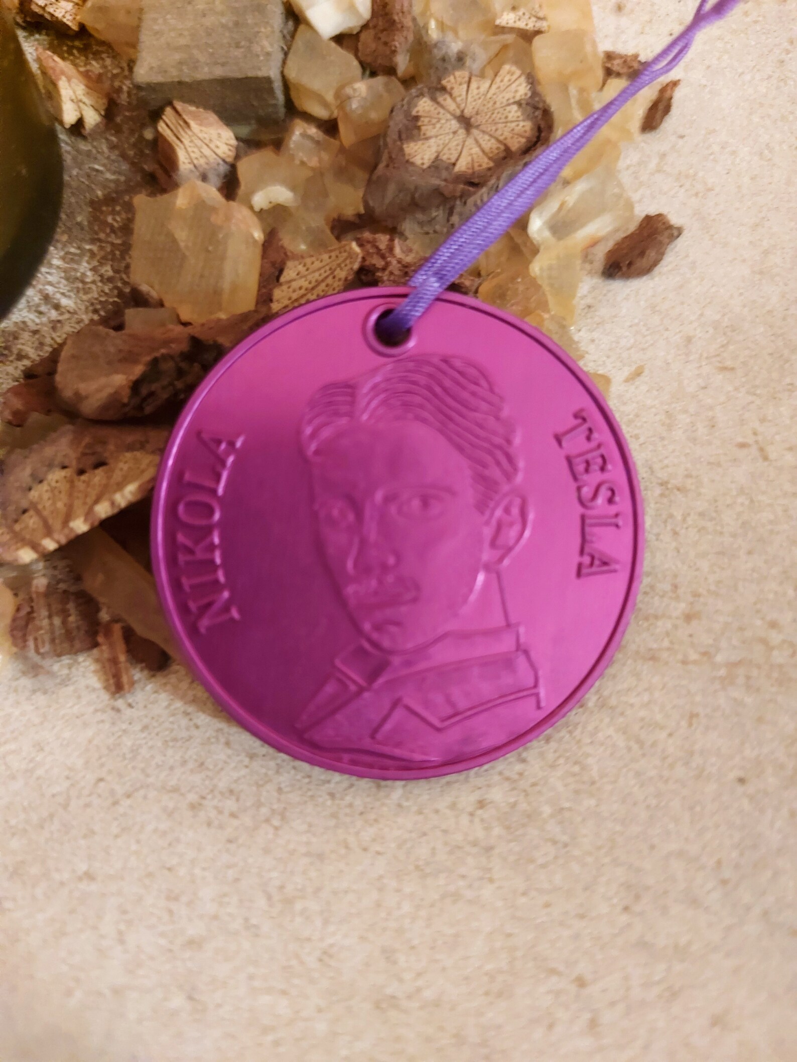 Original Nikola Tesla Purple Plate Disk Necklace - Dimension R=3cm - Etsy