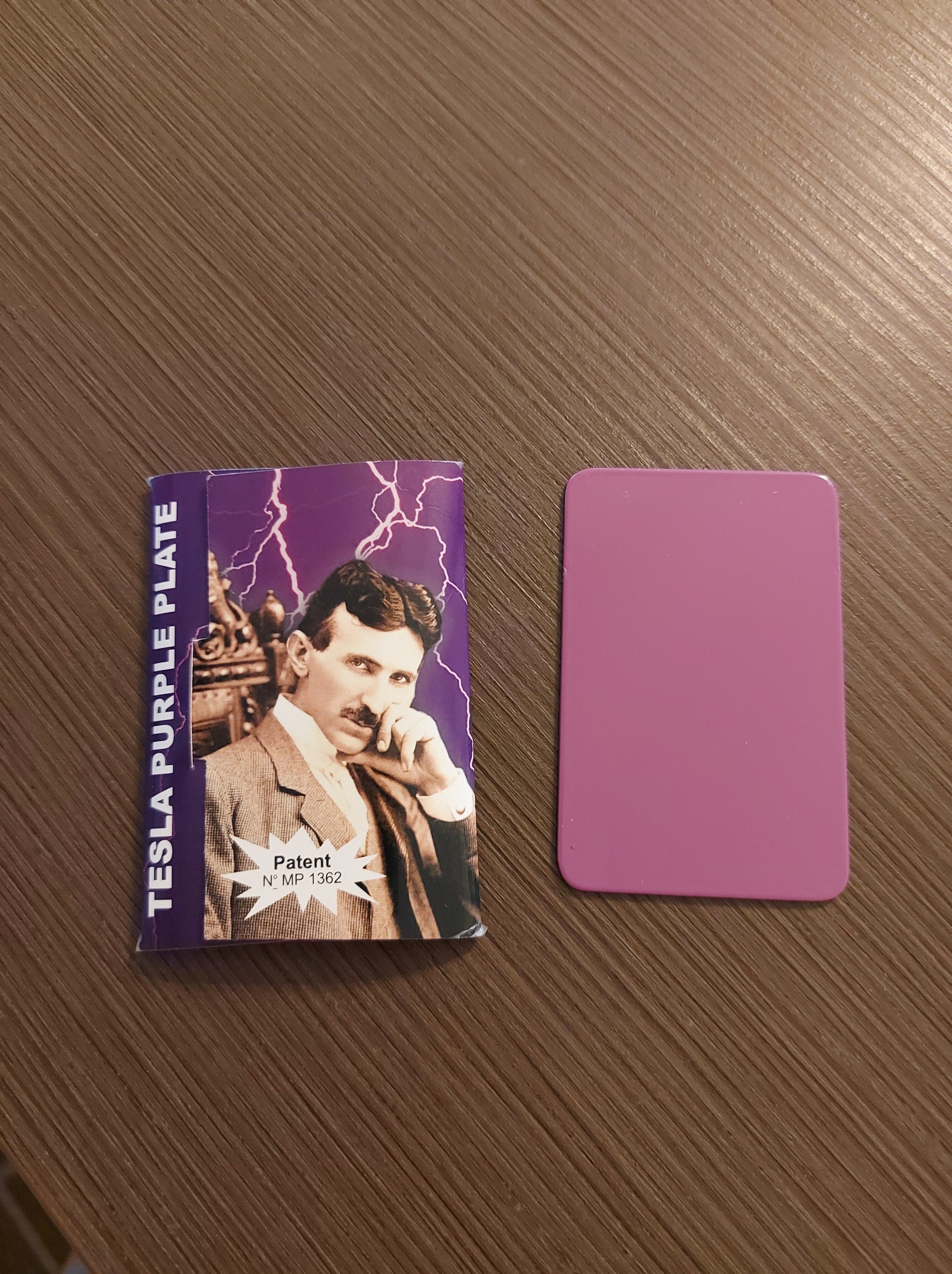 Nikola Tesla Purple Plate Card Dimension 3.35in X 2.17in 8.5cm X 5.5cm ...