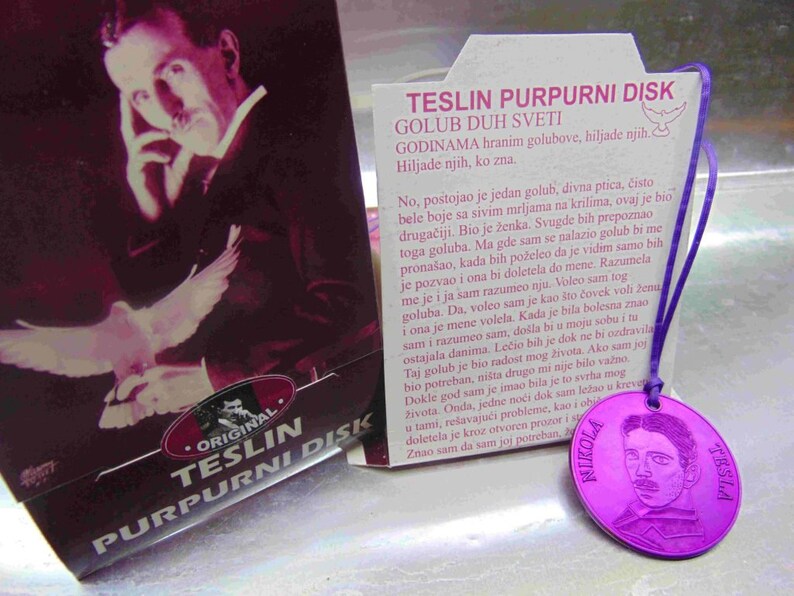 Original Nikola Tesla Purple Plate Disk Necklace Dimension - Etsy Finland
