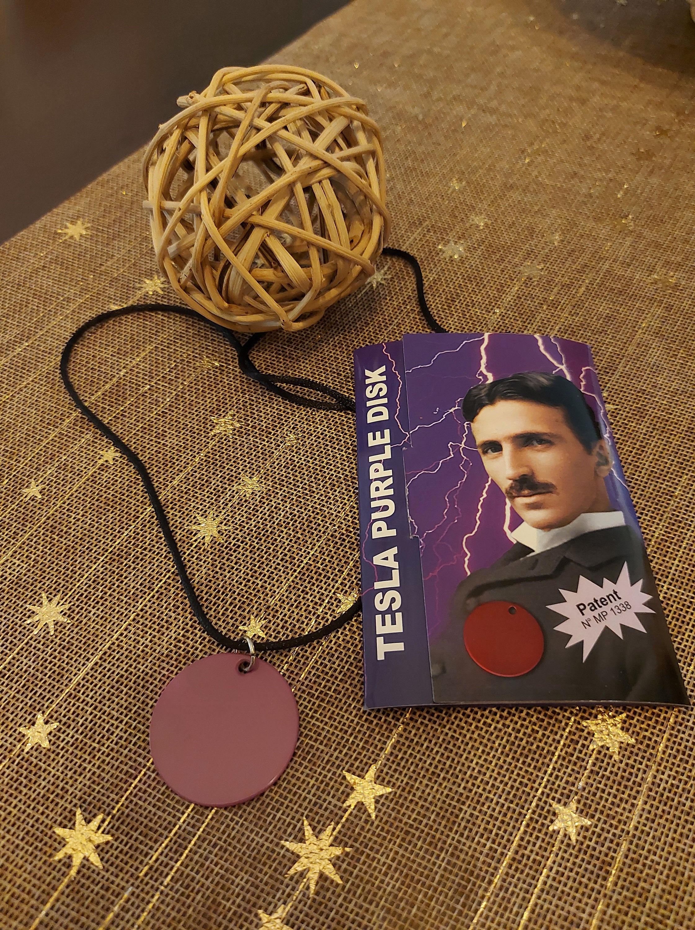 Nikola Tesla Purple Plate Disk Necklace R3cm 1.18in - Etsy