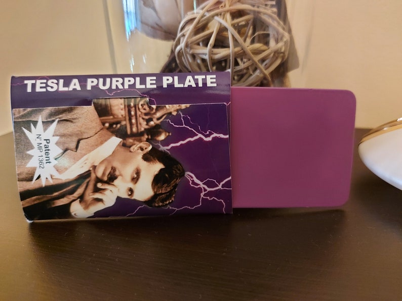 Nikola Tesla Purple Plate Card Dimension 3.35in X 2.17in 8.5cm X 5.5cm ...