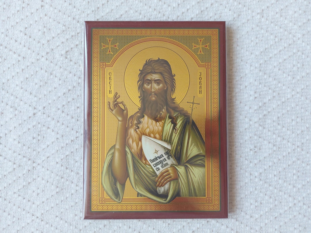 Serbian Orthodox Icon of St John the Baptist 18cm X 13cm 7.09in X 5 ...