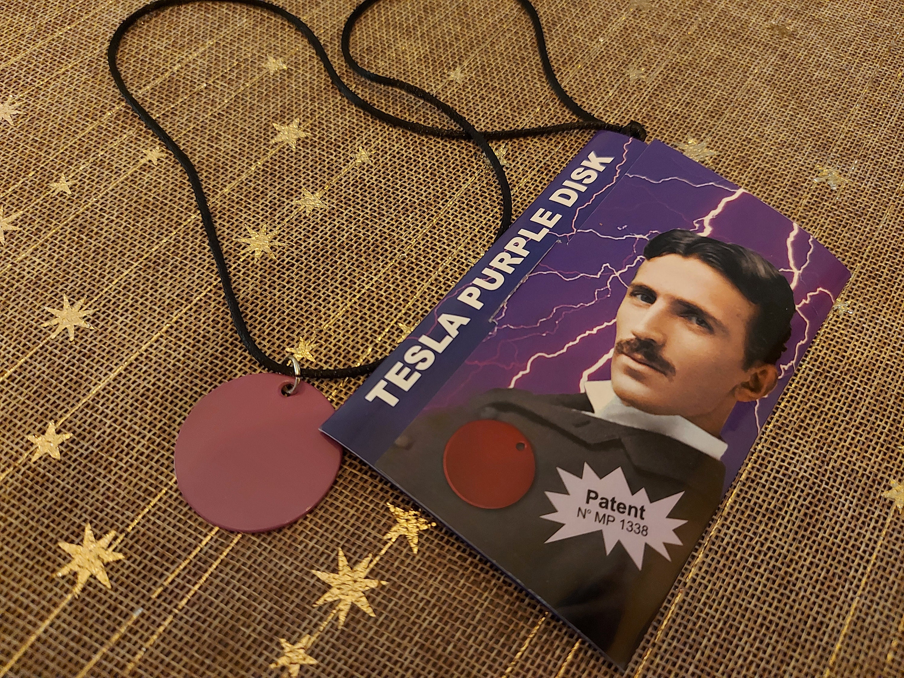 Nikola Tesla Purple Plate Disk Necklace R3cm 1.18in - Etsy