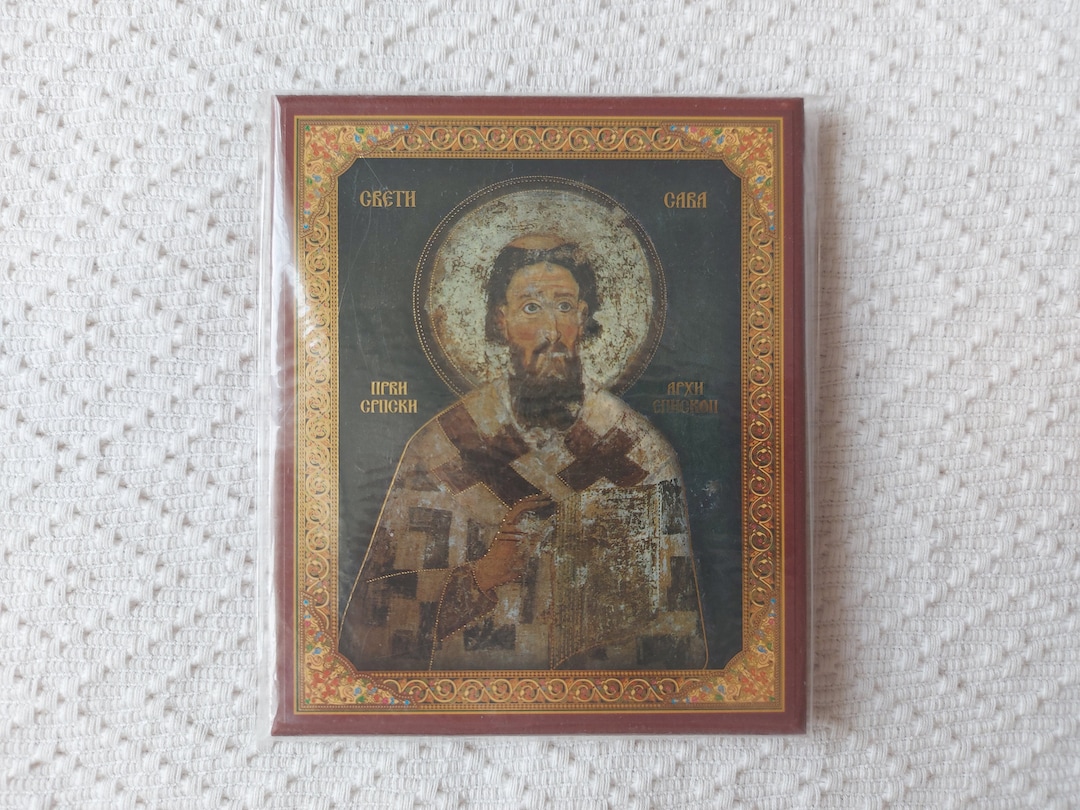 Handmade Serbian Orthodox Icon of St Sava 12cm X 10cm - Etsy