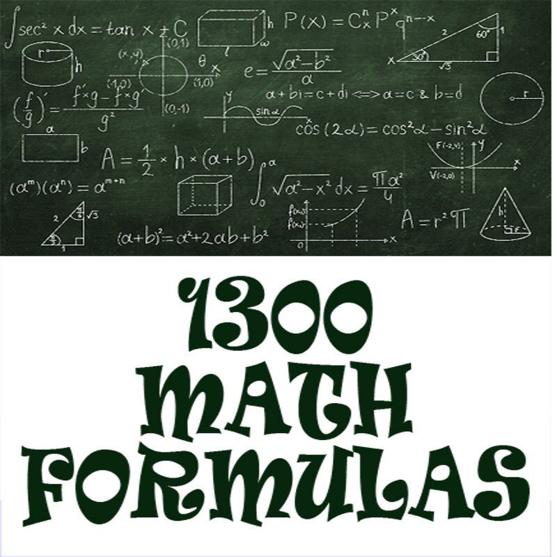 1300 Math Formulas - PDF - Etsy