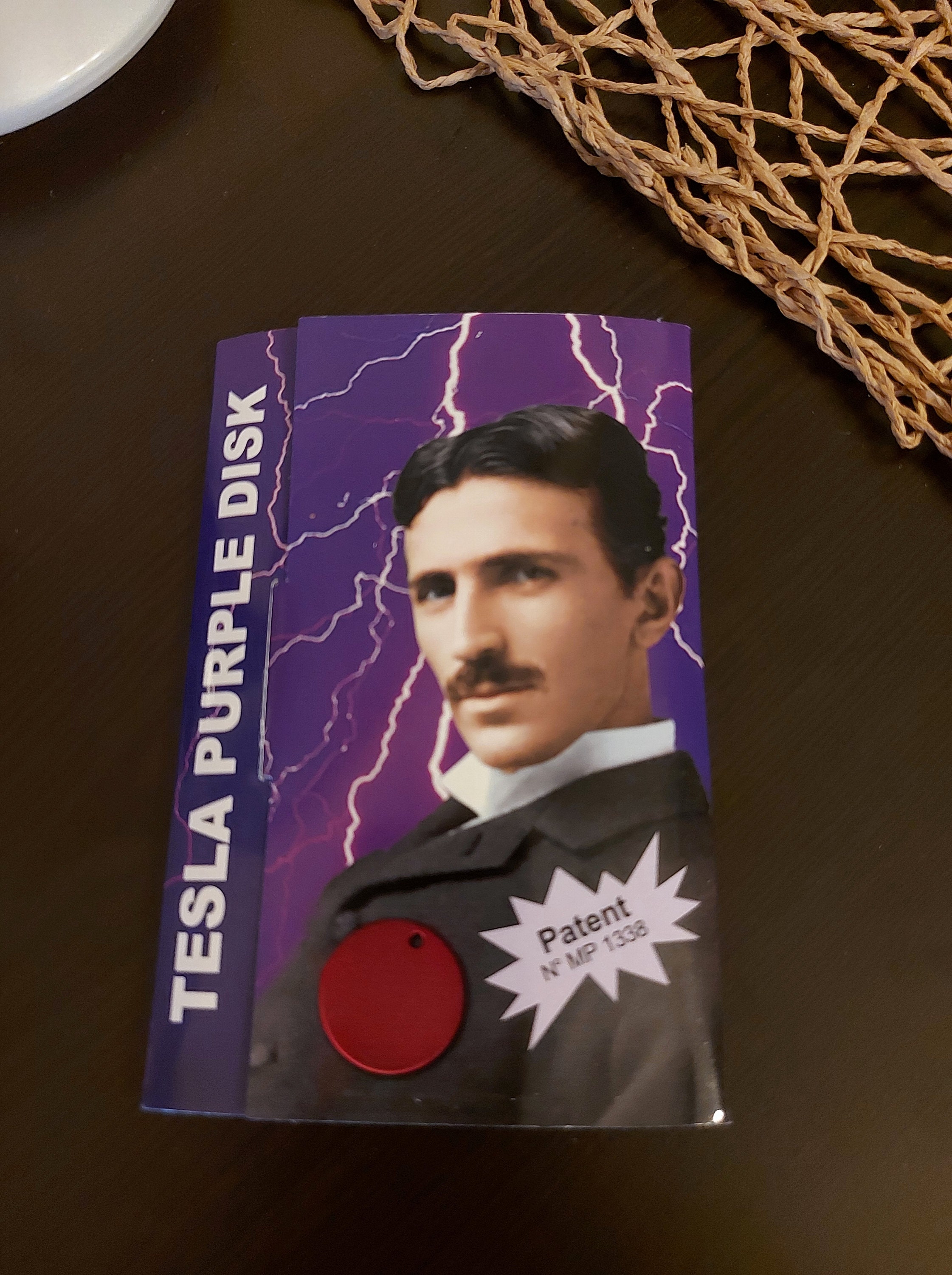 Nikola Tesla Purple Plate Disk Necklace R3cm 1.18in - Etsy