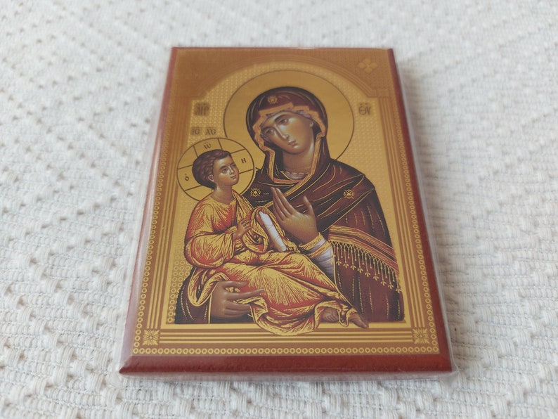Handmade Serbian Orthodox Icon Mother of Jesus With Jesus Son of God ...
