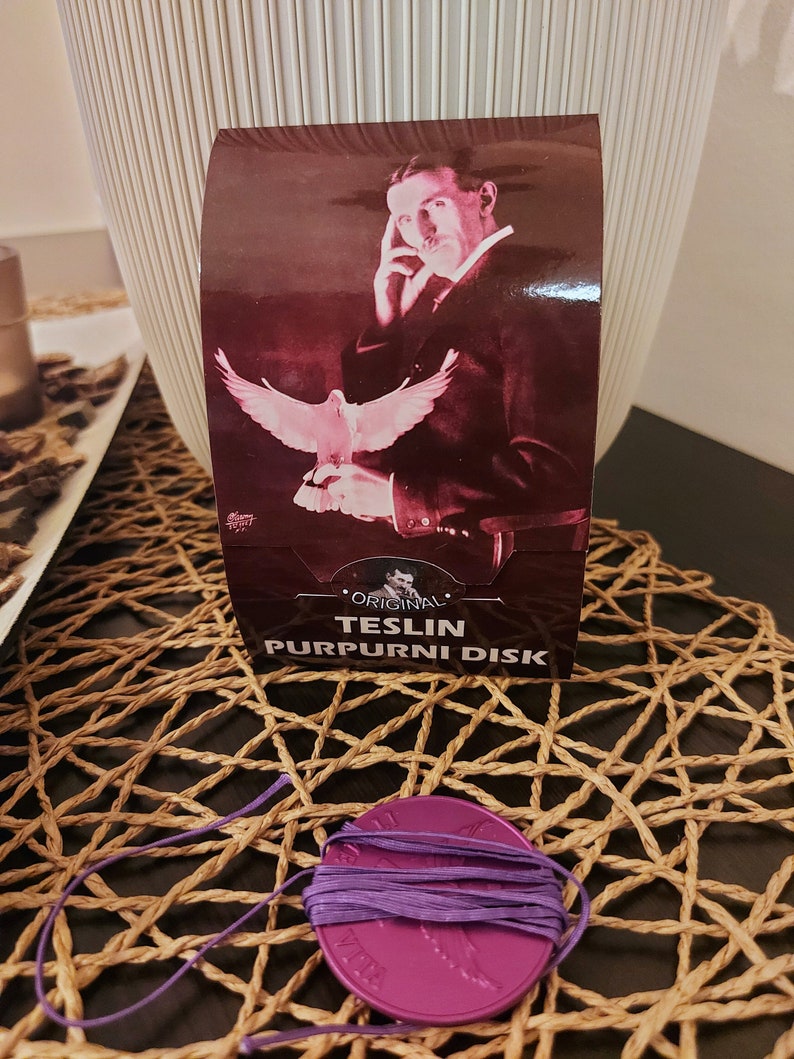 Original Tesla Purple Plate Disk Necklace – Energy Pendant, Nikola ...