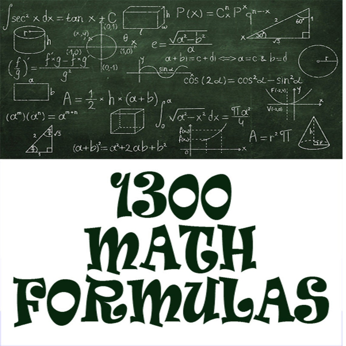 1300 Math Formulas PDF | Etsy