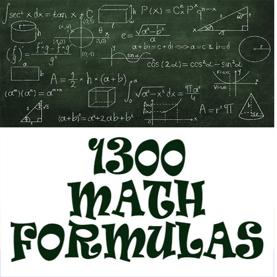 1300 Math Formulas PDF | Etsy