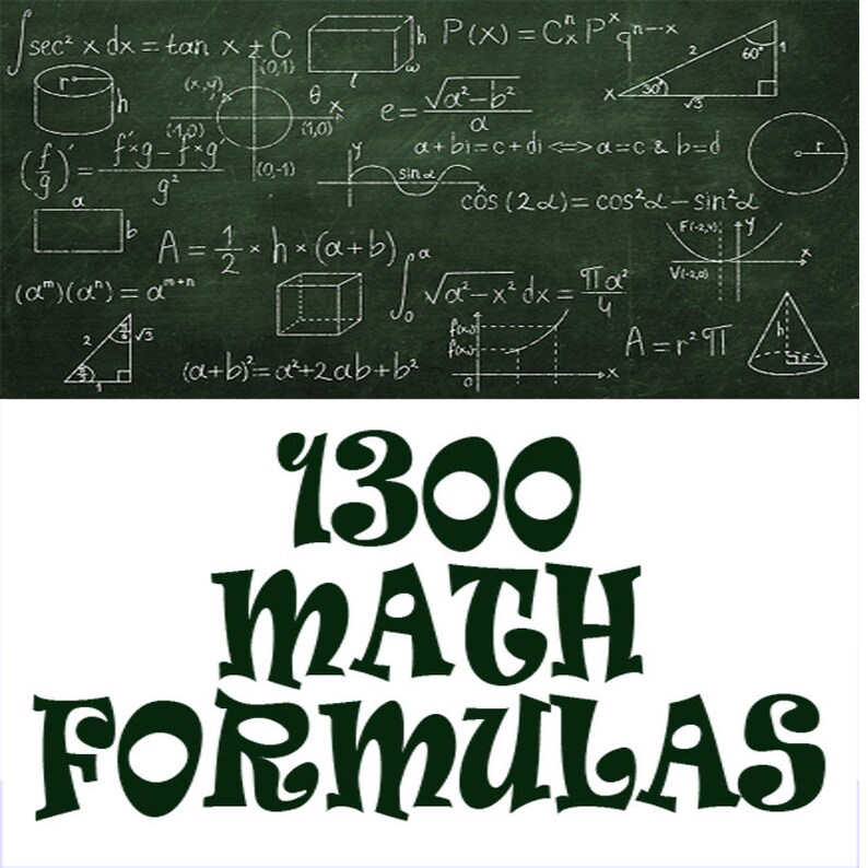 1300 Math Formulas PDF | Etsy
