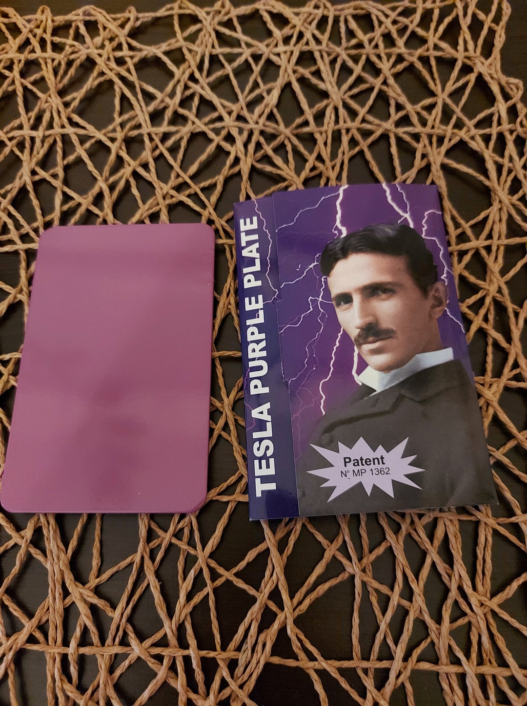 Nikola Tesla Purple Plate Card - Dimension 4.33in X 2.76in (11cm X 7cm ...
