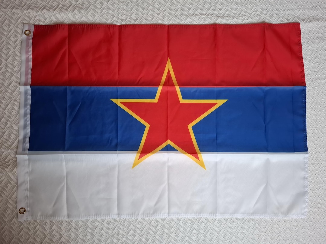Serbian Flag From the Time of the SFRY - Approx 90 X 60cm (35 X 24in ...