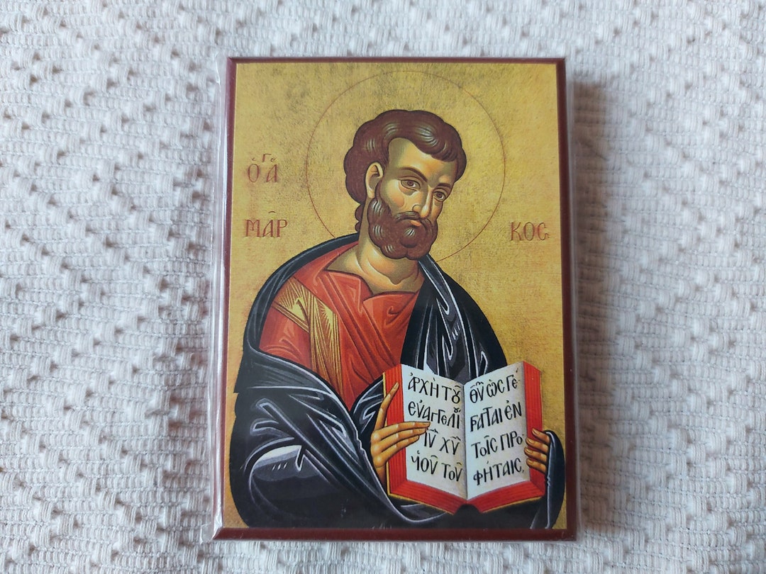 Handmade Serbian Orthodox Icon of Saint Mark the Evangelist 10.5cm X 7 ...
