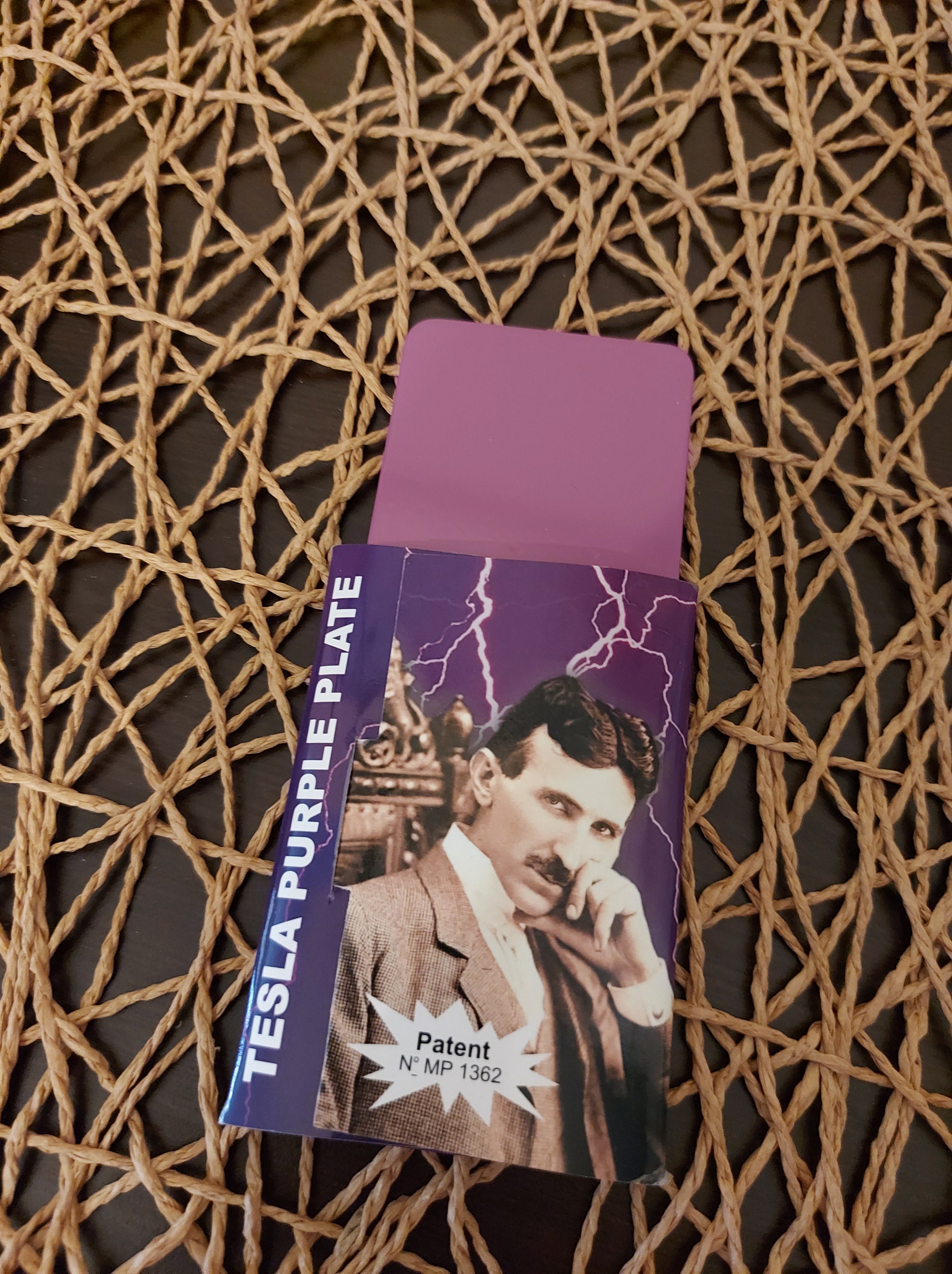 Nikola Tesla Purple Plate Card Dimension 3.35in X 2.17in 8.5cm X 5.5cm ...