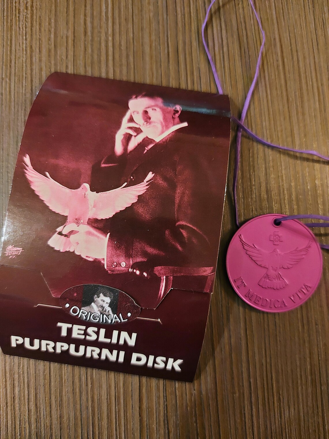 Original Nikola Tesla Purple Plate Disk Necklace Dimension R3cm - Etsy
