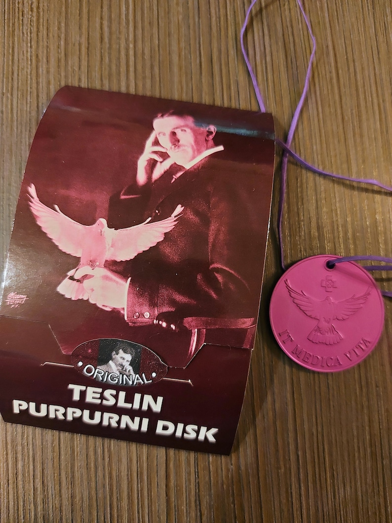 Original Nikola Tesla Purple Plate Disk Necklace - Dimension R=3cm - Etsy