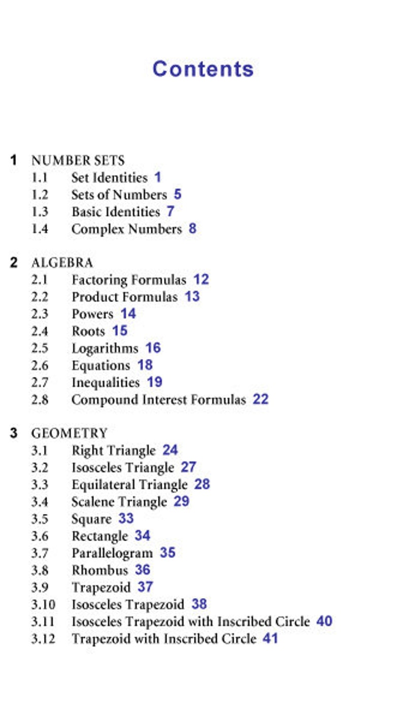 1300 Math Formulas - PDF - Etsy