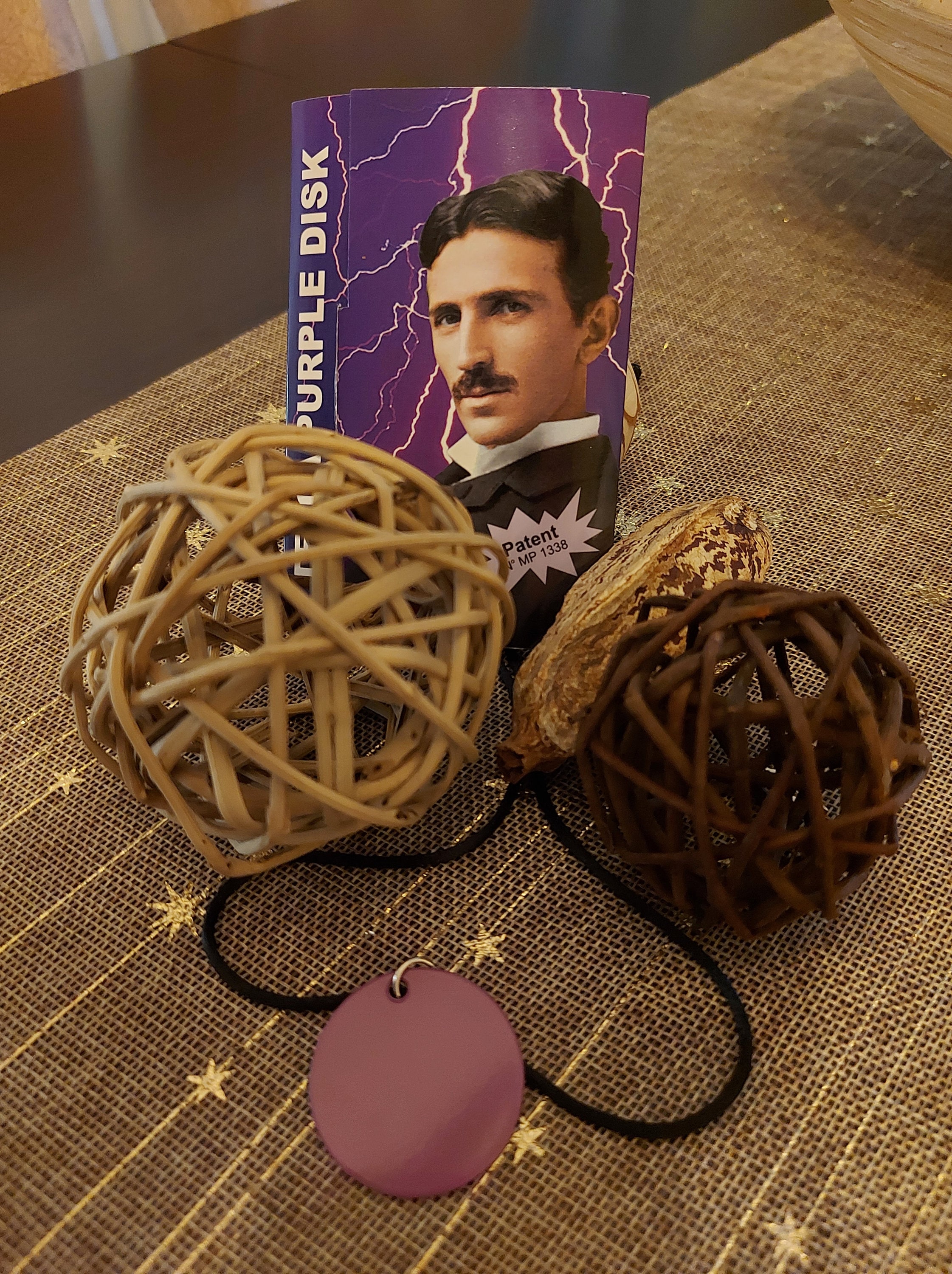 Nikola Tesla Purple Plate Disk Necklace R3cm 1.18in - Etsy