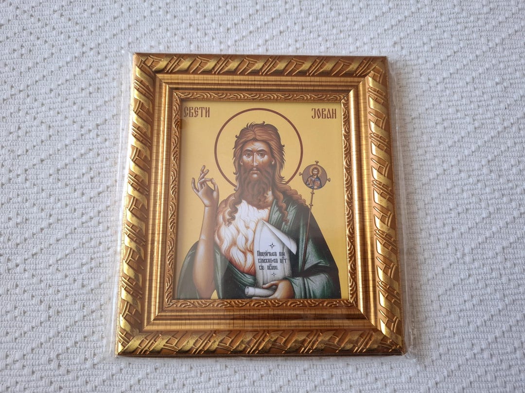 Handmade Serbian Orthodox Icon of St John the Baptist 16.5cm X 15cm - Etsy