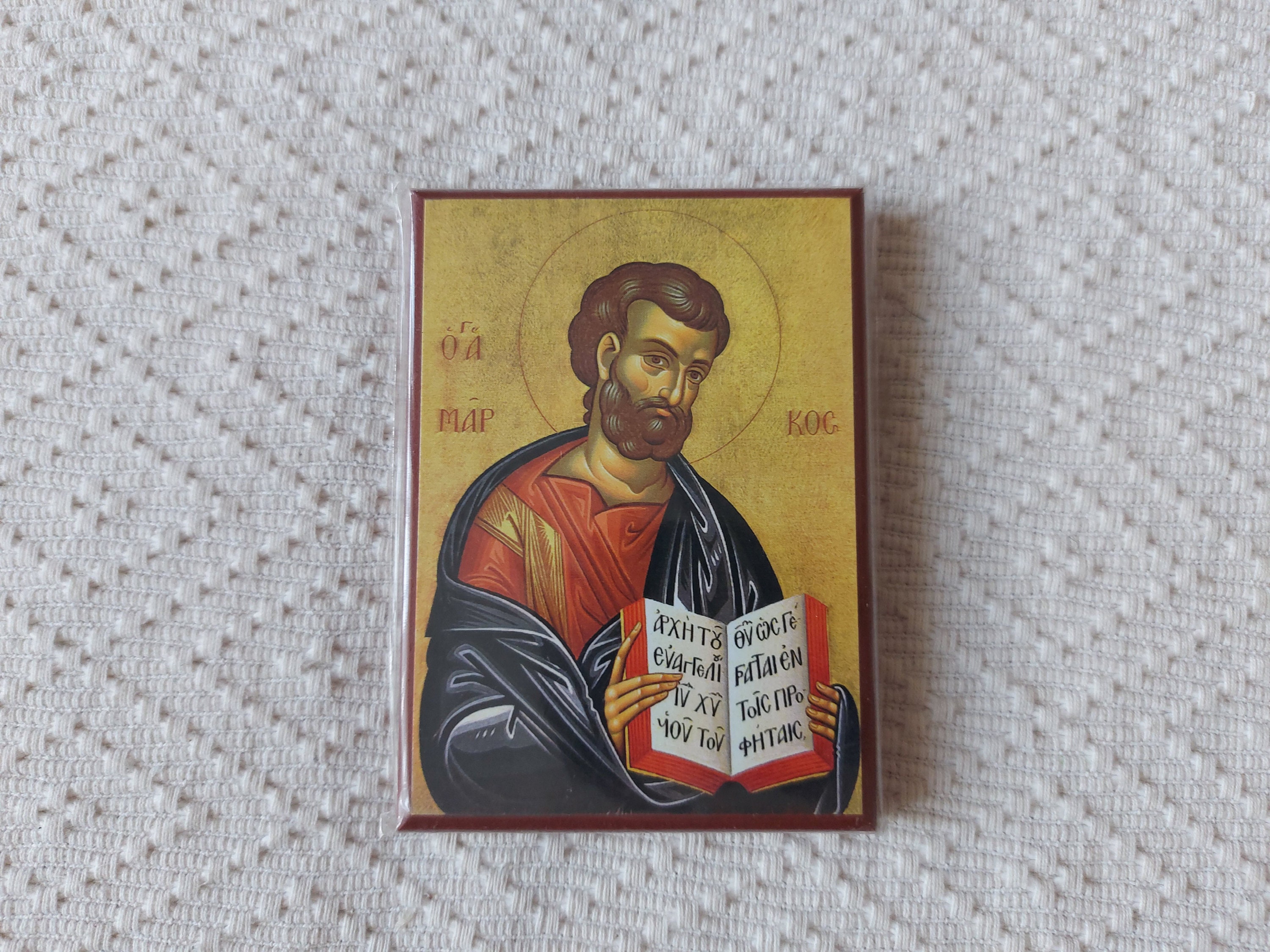 Handmade Serbian Orthodox Icon of Saint Mark the Evangelist 10.5cm X 7 ...
