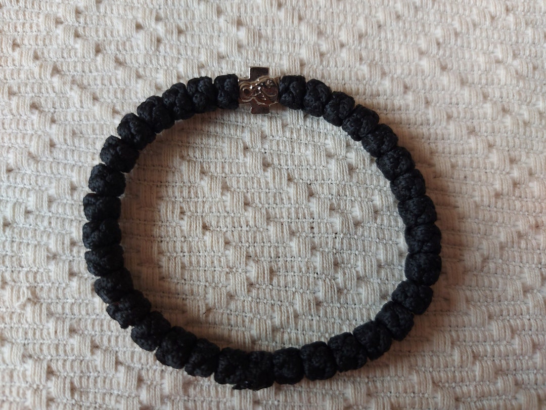 Black Brojanica - Orthodox Serbian Prayer Rope, Braided Bracelet - 33 ...