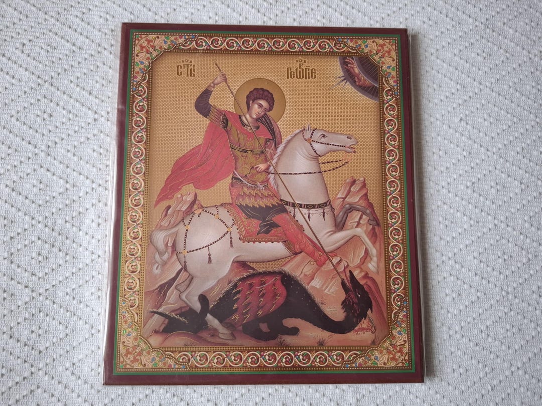 Handmade Serbian Orthodox Icon of St George (25cm X 21cm) - Etsy