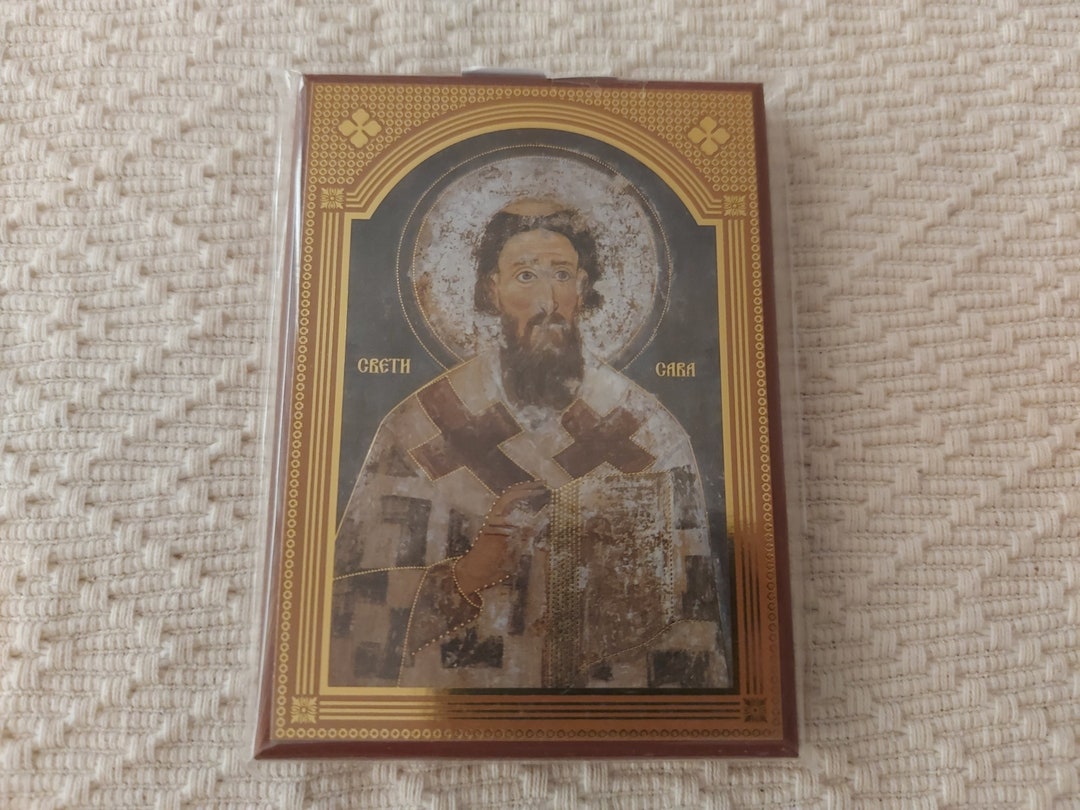 Handmade Serbian Orthodox Icon of St Sava 10cm X 7cm - Etsy