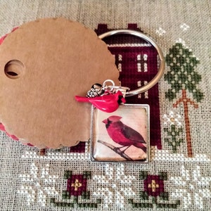 Winter Cardinal Thread Keeps With Thread Drops/cross Stitch/embroidery ...