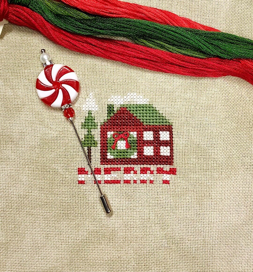 Christmas/holiday Cross Stitch, Needlework Counting/finishing Pins - Etsy