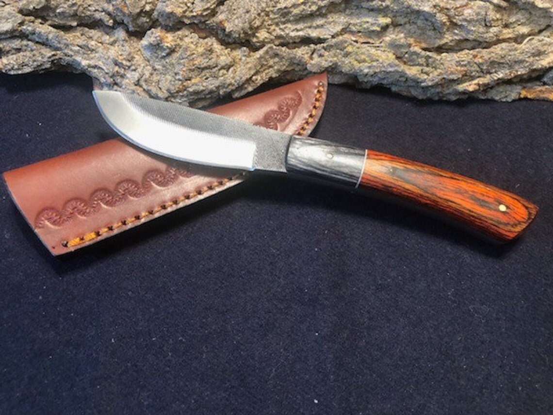 7 1/2 Handmade Full Tang File Steel Skinning Knife W/ - Etsy